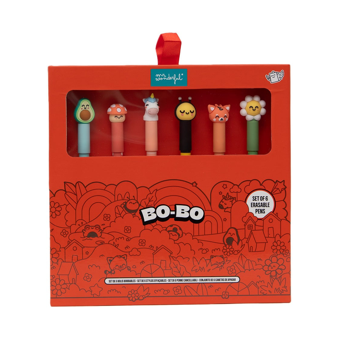 Set de 6 bolis borrables Bo-Bo - Animales | Mr.Wonderful – Mr Wonderful